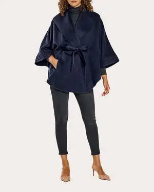 Sentaler Baby Alpaca Belted Shawl Collar Cape