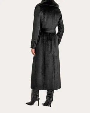 Sentaler Suri Alpaca Fur Collar Maxi Coat