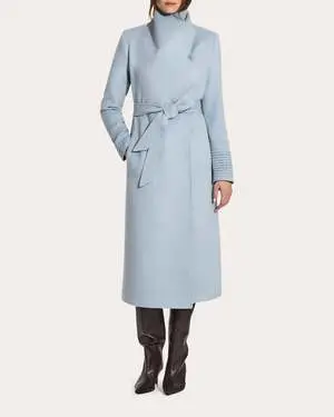 Sentaler Baby Alpaca Funnel Collar Maxi Wrap Coat