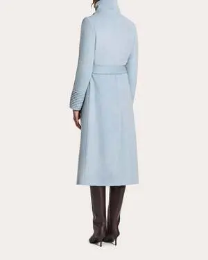 Sentaler Baby Alpaca Funnel Collar Maxi Wrap Coat