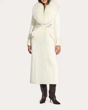 Sentaler Suri Alpaca Fur Collar Maxi Coat