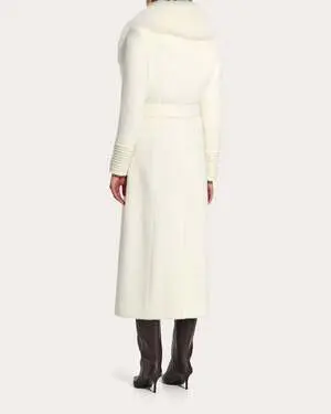 Sentaler Suri Alpaca Fur Collar Maxi Coat