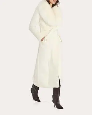 Sentaler Suri Alpaca Fur Collar Maxi Coat