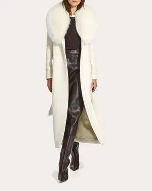 Sentaler Suri Alpaca Fur Collar Maxi Coat