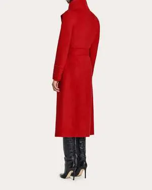 Sentaler Baby Alpaca Funnel Collar Maxi Wrap Coat