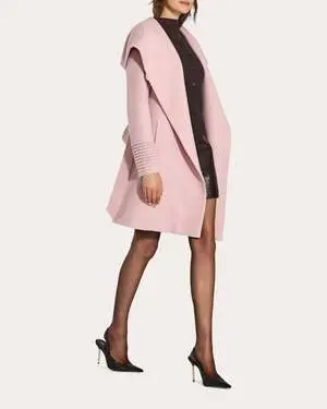 Sentaler Baby Alpaca Hooded Midi Wrap Coat