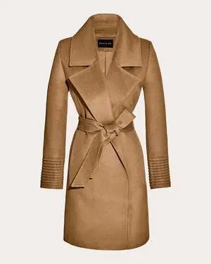 Sentaler Baby Alpaca Oversized Notch Collar Midi Wrap Coat