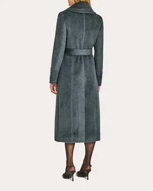 Sentaler Bouclé Alpaca Notched Collar Maxi Wrap Coat