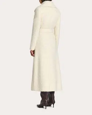 Sentaler Textured Suri Alpaca Shawl Collar Maxi Wrap Coat