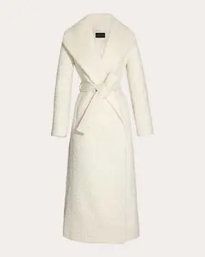 Sentaler Textured Suri Alpaca Maxi Wrap Coat - White