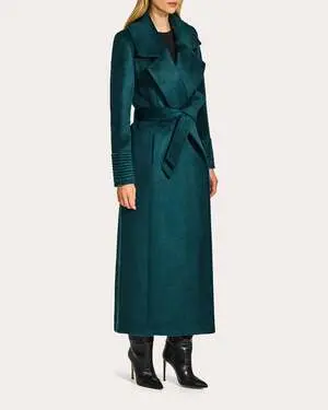Sentaler Suri Alpaca Notched Collar Maxi Wrap Coat