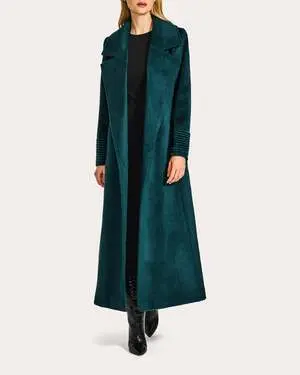 Sentaler Suri Alpaca Notched Collar Maxi Wrap Coat