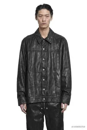 Rick Owens Tower Jumbo Worker Jacket - Black