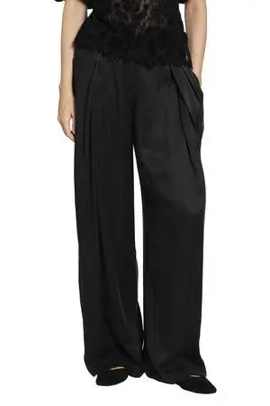 PAULINE DUJANCOURT Georgina Cupro Pleated Trousers