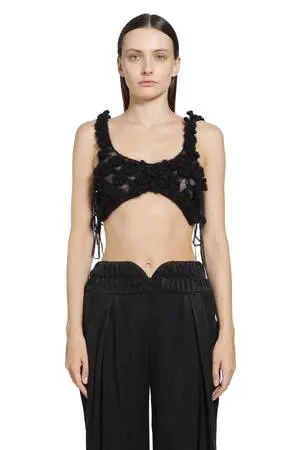 PAULINE DUJANCOURT Georgia Crochet Bra - Black