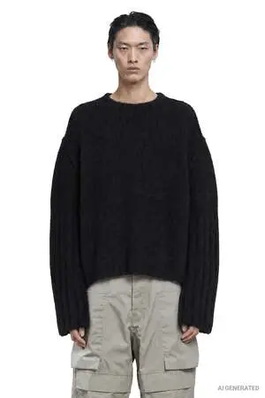 Rick Owens Tower Round Neck In Silk Cashmere