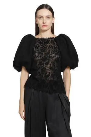 PAULINE DUJANCOURT Laia Hand-knit Alpaca Lace Top