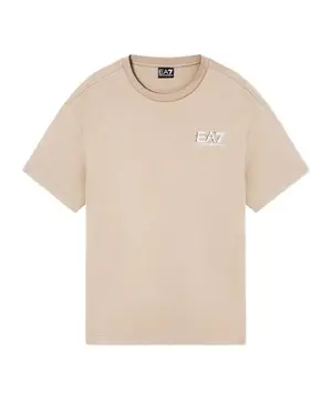 EA7 Logo Printed Crewneck T-shirt - Nude