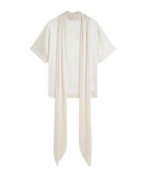 Phoebe Philo Detachable Scarf T-shirt In Stretch Silk Satin