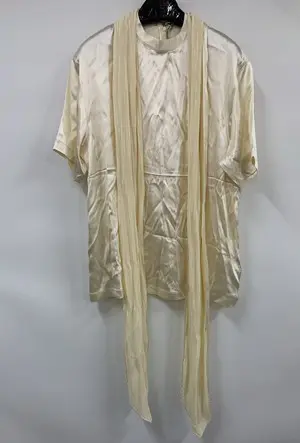 Phoebe Philo Detachable Scarf T-shirt In Stretch Silk Satin