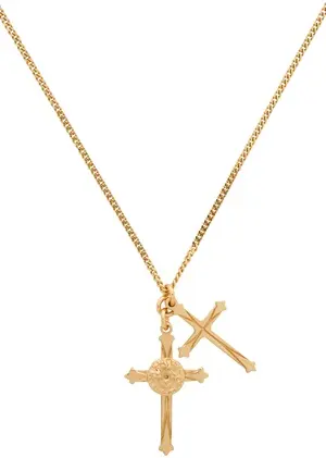 Emanuele Bicocchi Double Cross Necklace