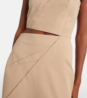 Max Mara Cutout Cotton-blend Twill Maxi Dress
