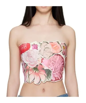 Marni Floral Pattern Printed Tube Top