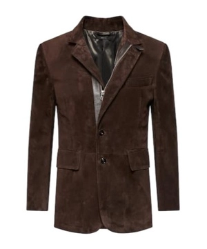 TOM FORD Leather-trimmed Suede Blazer