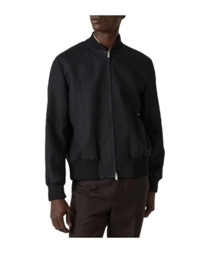 LARDINI Linen Bomber Jacket