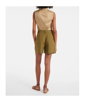 Ralph Lauren Tracy Pleated Linen Shorts
