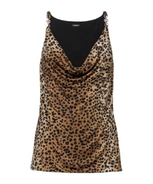 Versace Medusa '95 Leopard-print Draped Top