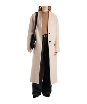 Isabel Marant Étoile Collarless Long Wool Coat