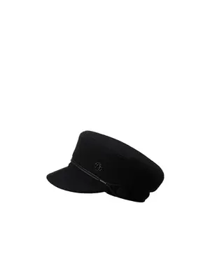 MAISON MICHEL New Abby Logo Detailed Sailor Cap - Black
