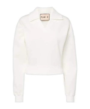 Plan C Cotton-blend Sweater - White