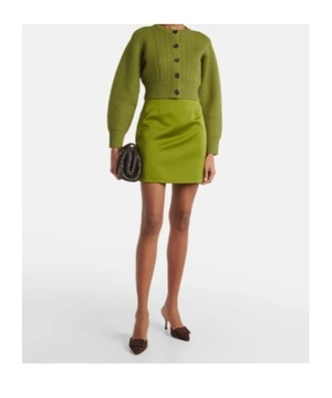 EMILIA WICKSTEAD Albert Cropped Wool Cardigan