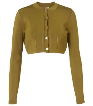 Galvan Atalanta Cropped Cardigan - Green