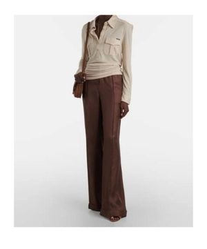 TOM FORD Silk Twill Wide-leg Pants