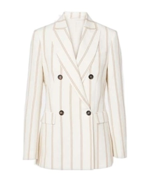 BRUNELLO CUCINELLI Striped Linen And Cotton Blazer