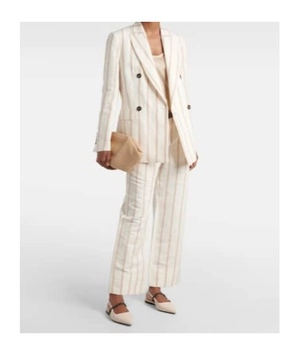 Brunello Cucinelli Striped Linen And Cotton Blazer
