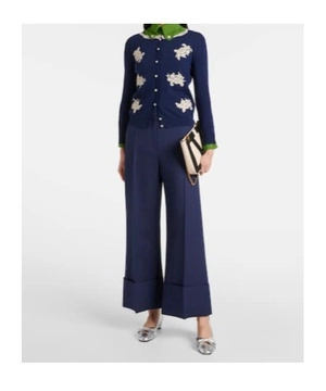 Valentino Garavani Lace-trimmed Virgin Wool Cardigan