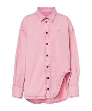 Attico Diana Asymmetric Cotton Canvas Overshirt