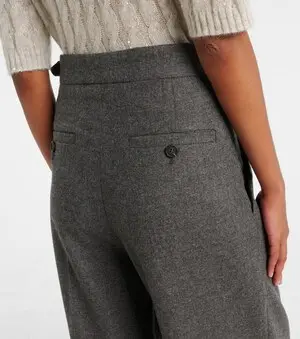 Brunello Cucinelli Pleated Wool And Cashmere Wide-leg Pants