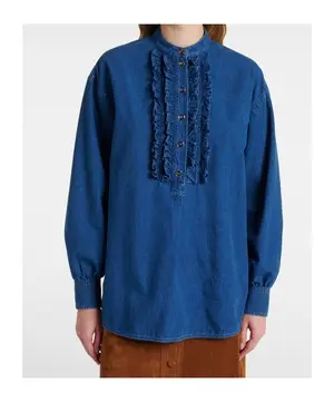 Valentino Garavani Ruffled Denim Shirt