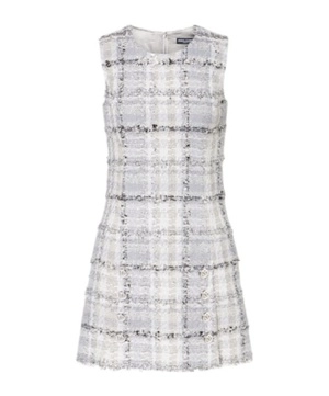 Dolce & Gabbana Checked Lamé Tweed Minidress