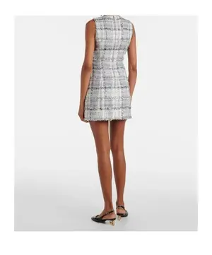 Dolce & Gabbana Checked Lamé Tweed Minidress