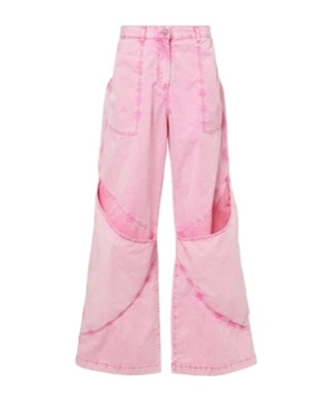 Attico Mid-rise Cotton Canvas Wide-leg Pants