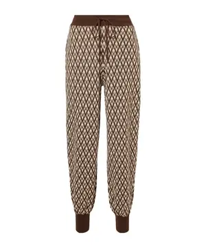 Valentino Garavani Toute La V Virgin Wool Sweatpants - Crema/moro