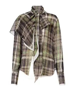 Acne Studios Trompe L'oeil Tie-neck Silk Blouse - Multicolor