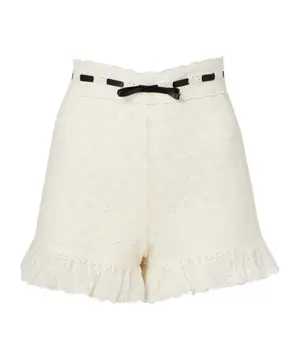Valentino Garavani Floral Ruffled Cotton Shorts