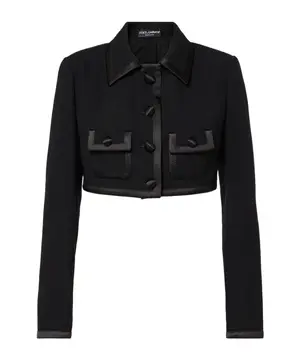 Dolce & Gabbana Cropped Wool And Silk-blend Jacket